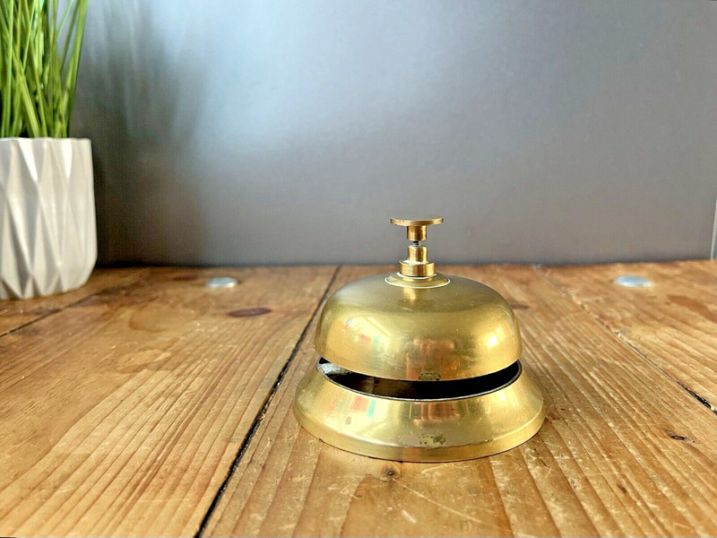 Vintage Antique Brass Reception Desk Bell Loud Ringer Hotel Shop ...