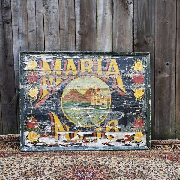 Antique Salvaged Maria No16 Barge Narrow Boat Gypsy Hand Painted Sign ...