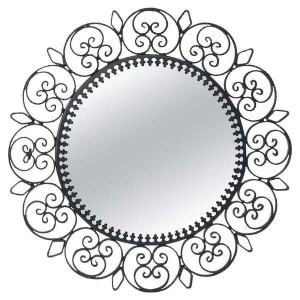 Antique French Round Wrought Iron Wall Mirror From The 60s | Vinterior