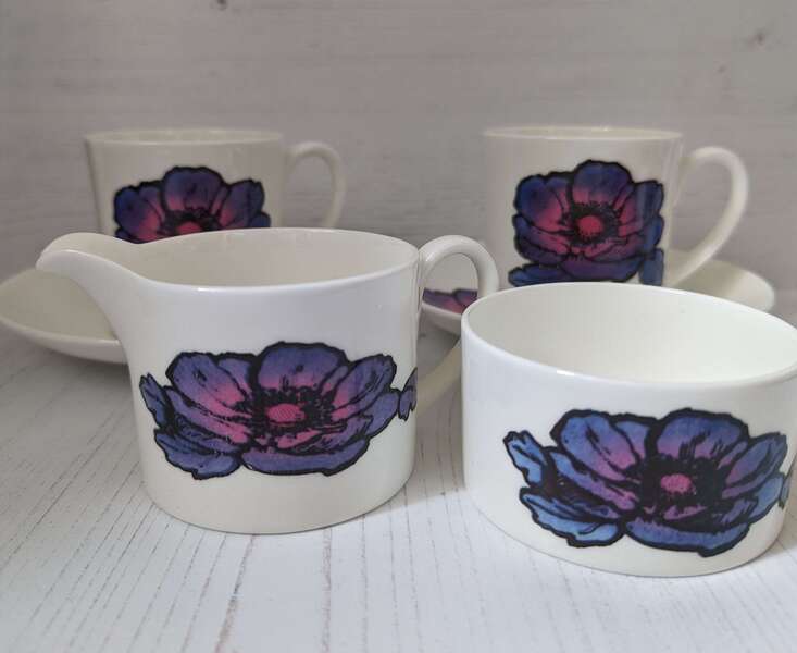 Susie Cooper Mid Century Wedgewood Susie Cooper Design Blue Anemone ...