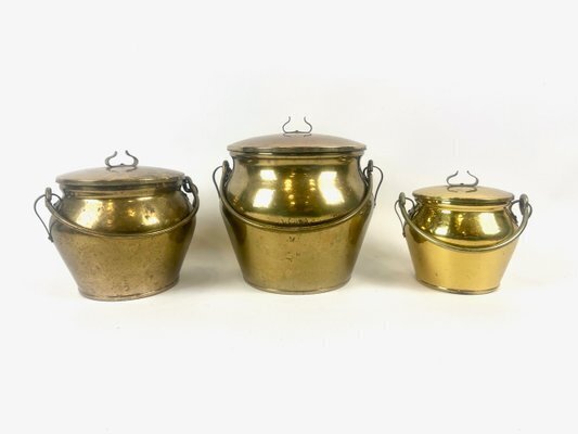 Vintage Swedish Brass Pulp Pots From Skultuna, 1980s, Set Of 3 ...
