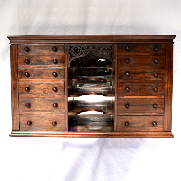 Regency Rosewood Mirrored Tabletop Double Wellington Chest | Vinterior