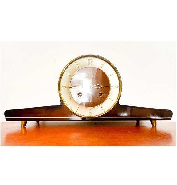 Vintage Table / Chimney Clock Wuba Fhs Franz Hermle 50s Mid Century ...