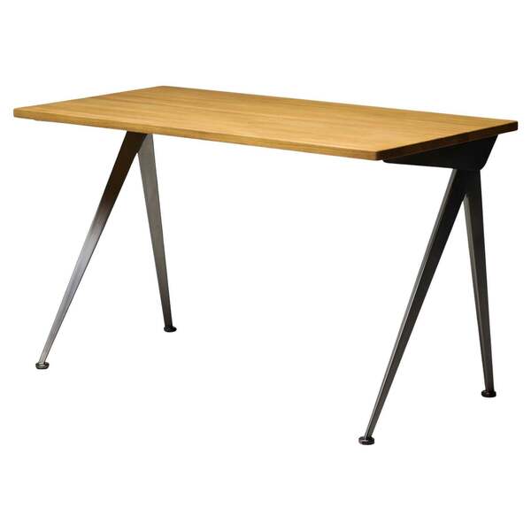 Jean Prouvé Compass Direction Desk Limited Raw Steel And Natural Oak By ...