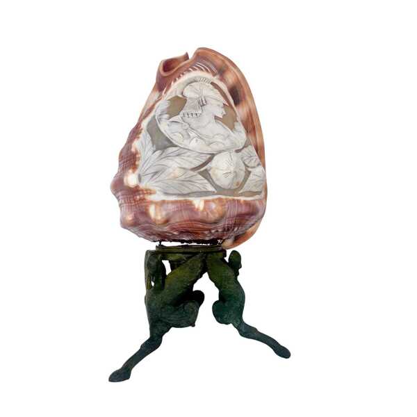 Antique Carved Conch Shell Light Cameo Shell Light Home Decor | Vinterior