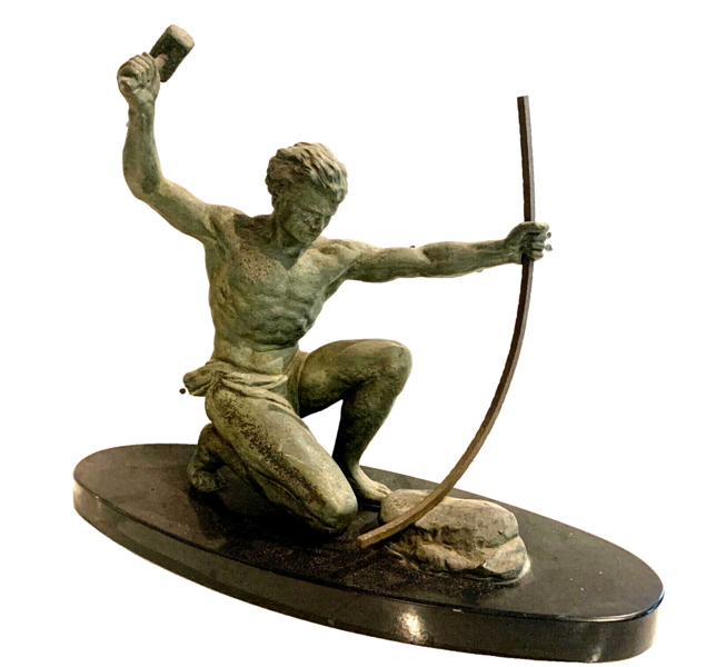 "The Blacksmith" Group In Rule Patinated Art Deco 20th Century | Vinterior