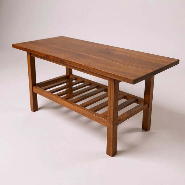 Mid Century Modern Danish Teak Wood Kiaat Coffee Table | Vinterior