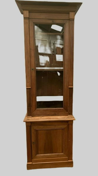 20th Century Solid Walnut Directory Style Two Body Display Case | Vinterior