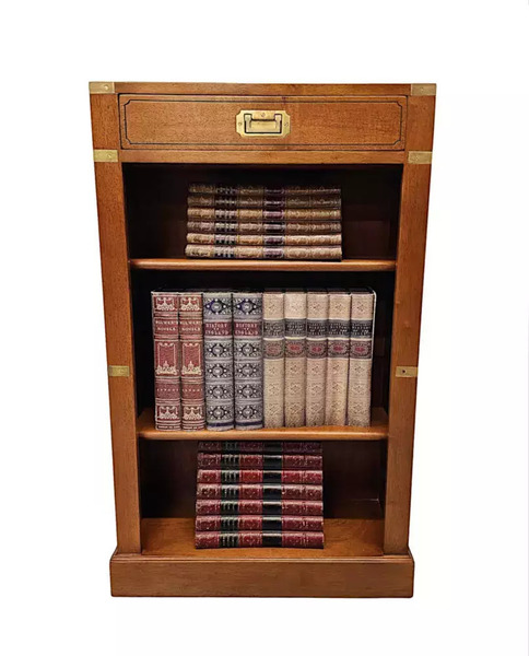 A Gorgeous Hand Made Brass Mounted Campaign Style Open Bookcase | Vinterior