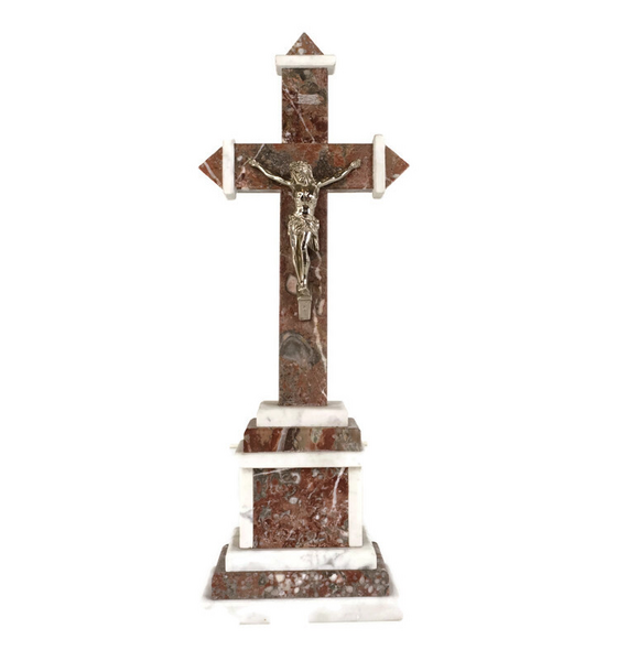 Antique Ornate Marble Onyx Jesus Christ Cross Cross Table Standing ...