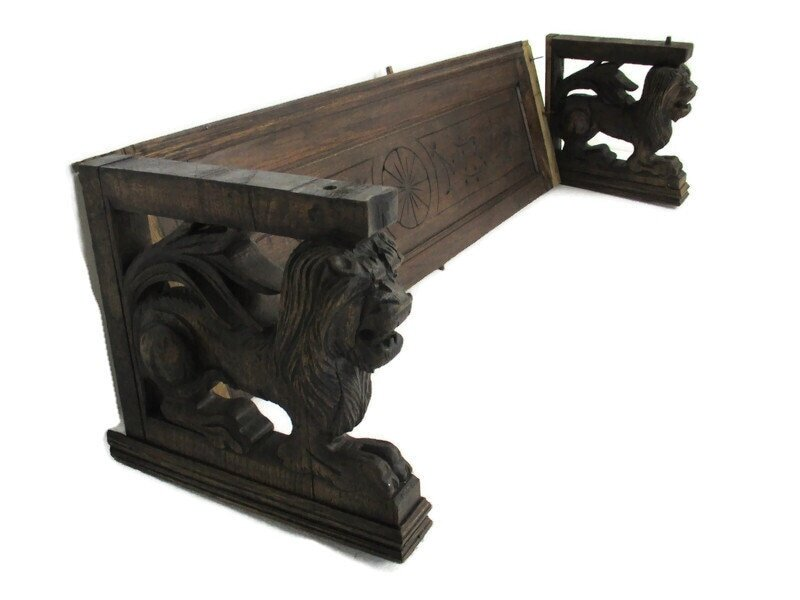 Xl Beautiful Hand Carved Wood Pediment Ornate Over Door Architectural ...