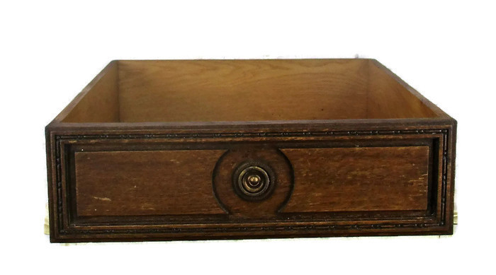 Antique Hand Carved Oak Kitchen Drawer Architectural Reclaimed Salvaged ...