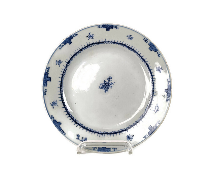 Antique Chinese Charger Plate Decorative 19th Century Blue White ...