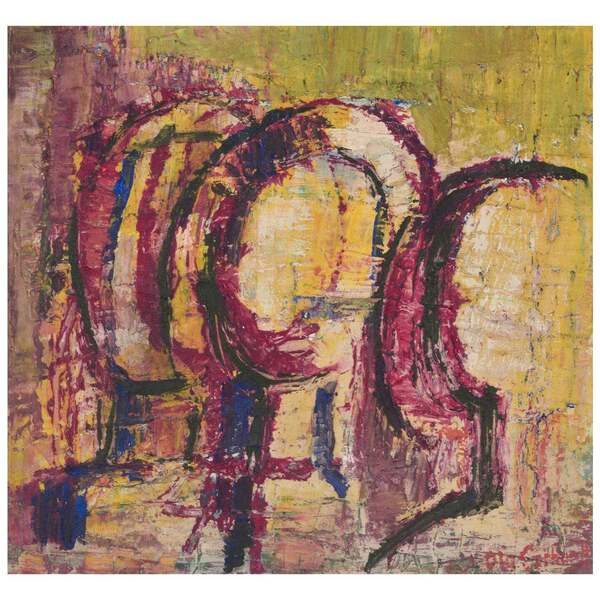 Ola Gerhardt, Swedish Artist. Oil On Wood. Abstract Composition With ...