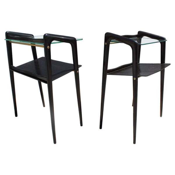 Small Bedside Tables Shelves Style Ico Parisi For Debaggis 1950s Brass ...