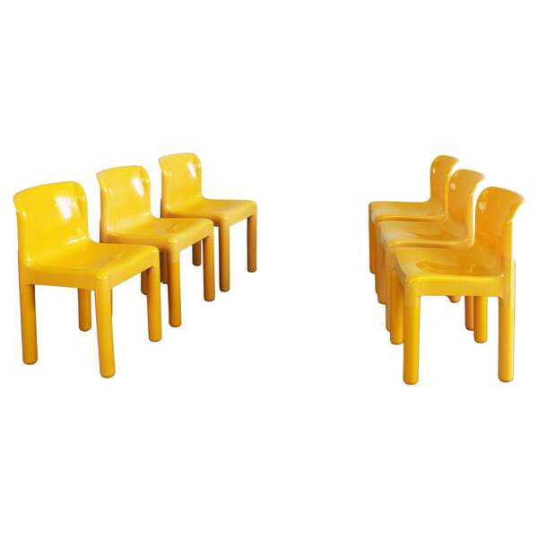 Carlo Bartoli Set Of Six 4875 Chairs In Plastic By Kartell 1980s ...