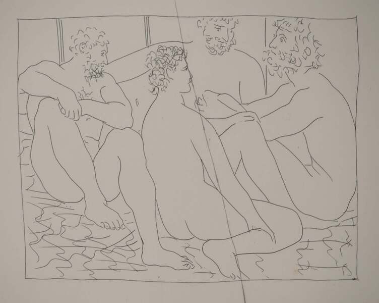 Pablo Picassométarmorphoses Dovide Four Nude Men Original Etching