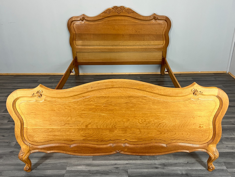 Bed Frame Vintage French Louis XVI Style Oak Double Carved Panel Lot ...