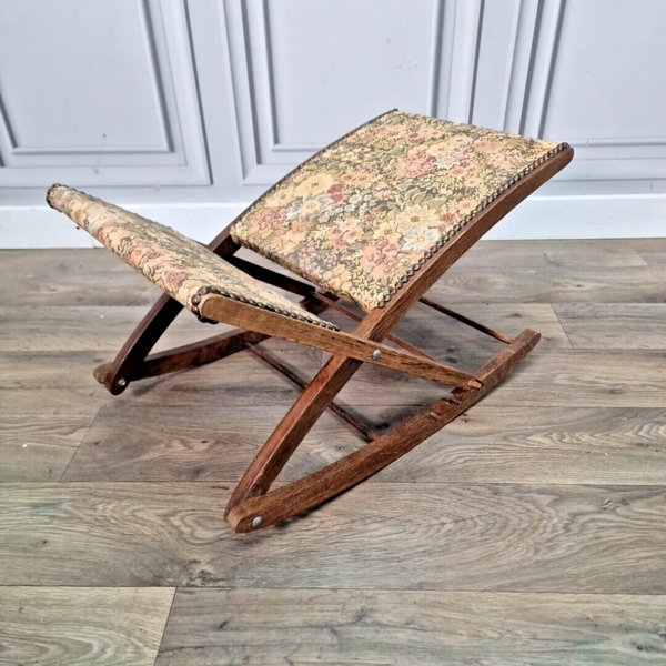 Antique Solid Wooden Vintage Adjustable Gout Rocker Rocking Foot Stool ...
