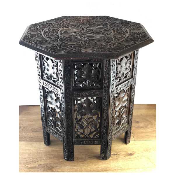 Liberty Style Antique Octagonal Folding Side Table Antique Campaign Tea ...