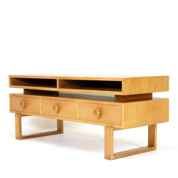 Retro Vintage Oak Hi Fi Stereo Cabinet Tv Bench Media Mid Century 60s ...