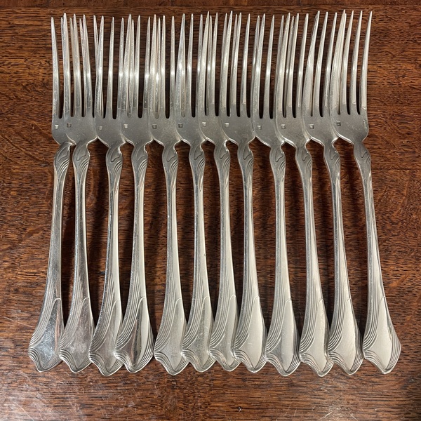 Set Of 12 Cristofle Large Dinner Forks | Vinterior