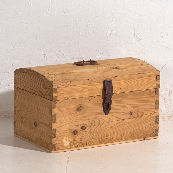 Antique Travel Chest With Wrought Iron Lock (C.1900) #1 | Vinterior