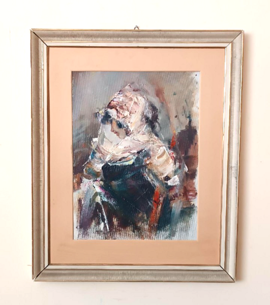 Large Oil Painting On Canvas Alberto Alberti (1894 1974) 1959 Female ...