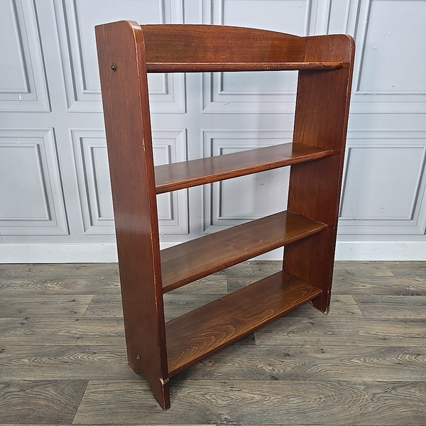 Retro Vintage Mid Century Oak Veneer Bookcase – Shelves – School ...