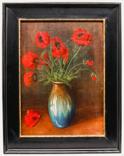 Max Albrecht 1930 Oil, Poppies | Vinterior
