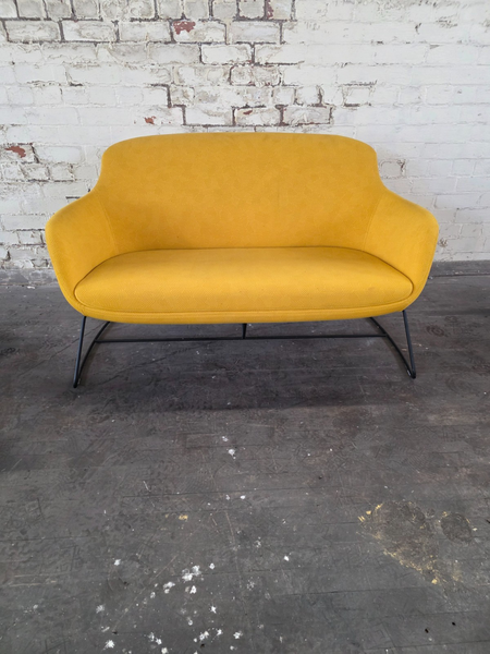 2 Seater Mid Century Style Frovi Sofa In Yellow | Vinterior