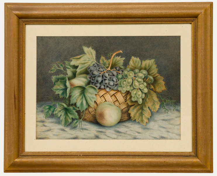 William B. Hough (1819 1897) Framed Watercolour, Still Life Of Grapes ...