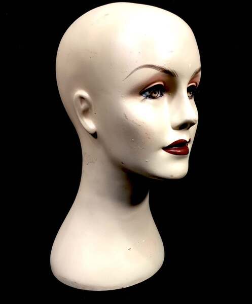 Antique Advertising 1960s Vintage Countertop Mannequin Head Shop ...