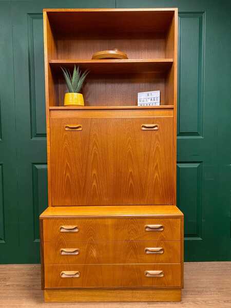 Restored Mid Century 1960s Teak G Plan Glazed Single Wall Unit With ...