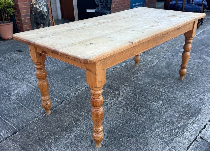 Vintage Reclaimed Pine French Style Farmhouse 6 Foot Dining Table 182cm ...