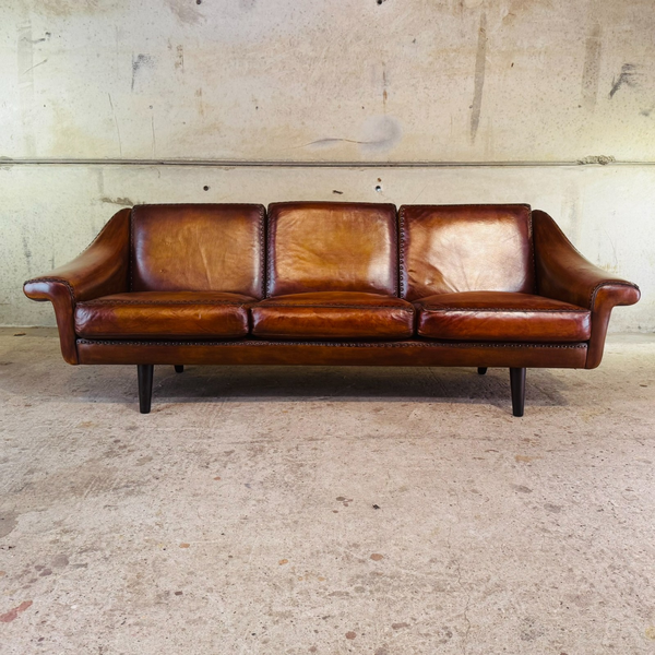 1970s "Matador" Three Seater Light Tan Leather Sofa By Aage ...