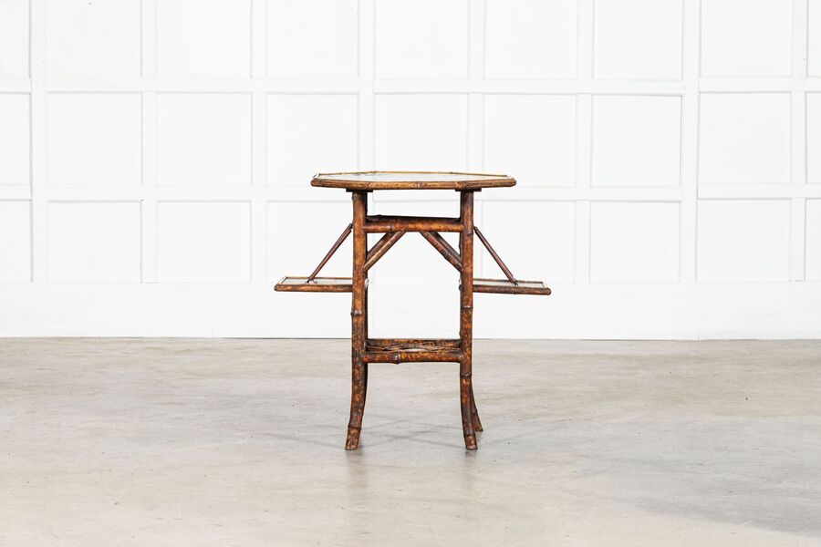 English 19thc Bamboo Lacquered Octagonal Side Table | Vinterior