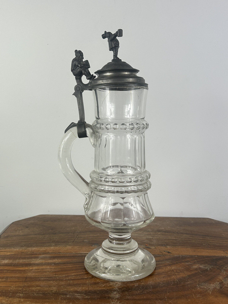Antique 1880s Bohemian German Cut Glass Beer Stein 33cm Rare ...