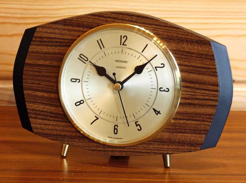 Vintage Metamec Mantel Clock 22cm Wooden Retro Mid Century 70s Desk ...
