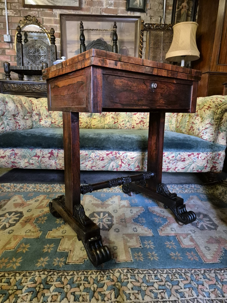 Splendid Boho Regency Georgian Circa 1820 Rosewood Card Table Work ...