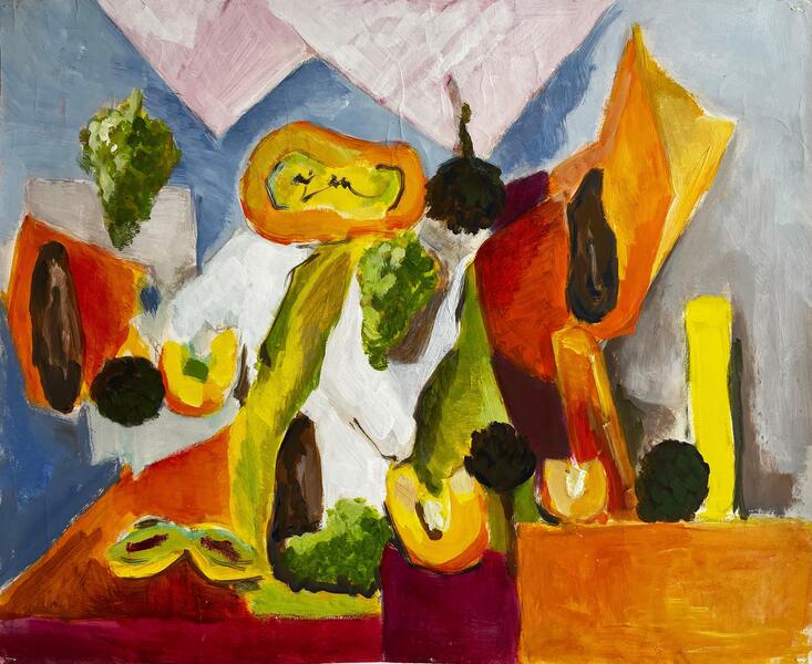 Guy Nicodabstract Vegetable Still Life With Squash Broccoli And ...