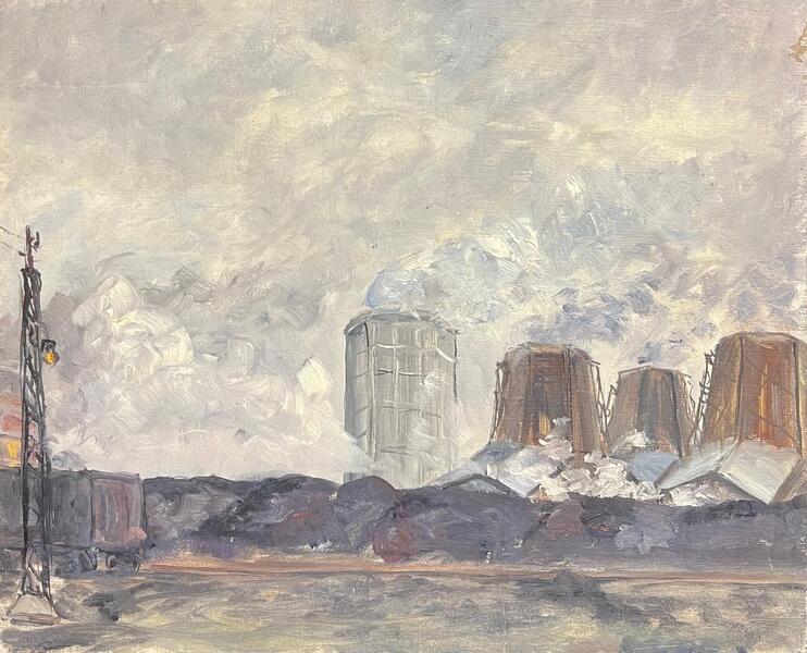 Simone Forgeindustrial Landscape With Smokestacks And Cooling Towers ...