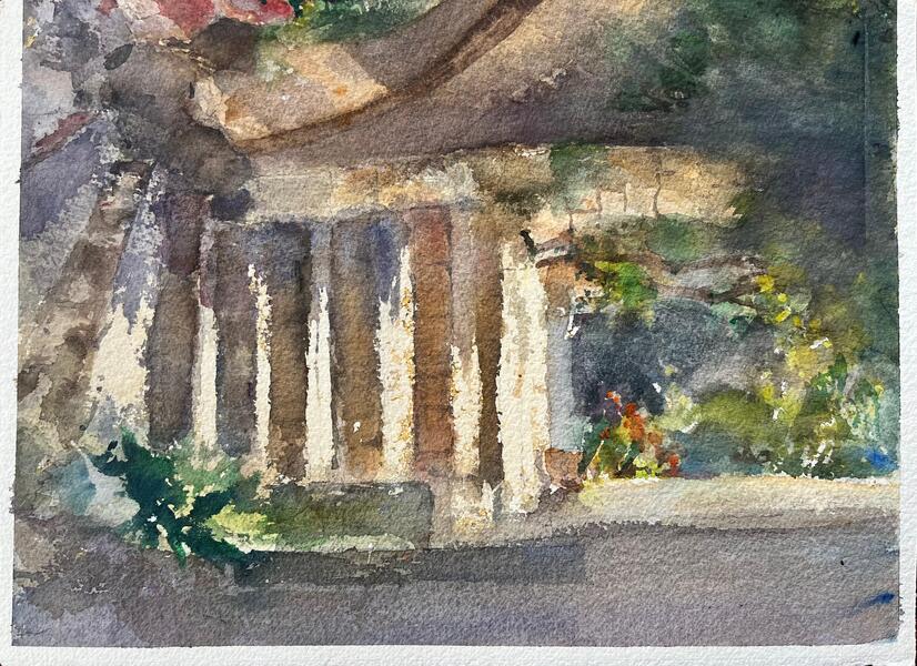 Anthony Avery British Watercolor Architectural Detail With Stone ...