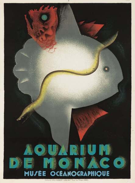 Vintage Monaco Aquarium Poster C1926, Jean Carlu | Jean Carlu | Vinterior