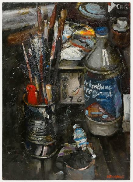 Leonardi Impasto 20th Century Oil, The Painter's Studio | Vinterior