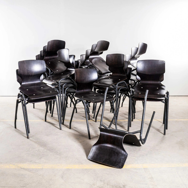 1960’s Laminated Ebonised Gun Metal Dining Chairs | Vinterior