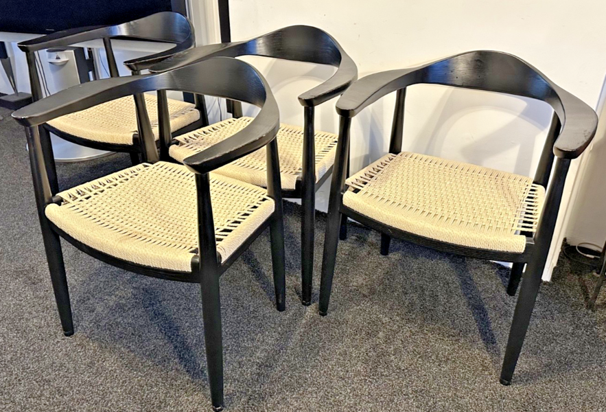 Hans Wegner Kennedy Style Designer 4 Dining Paper Cord Chairs Free Uk ...