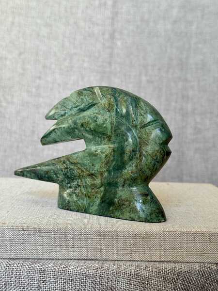Vintage Green Soapstone Sculpture | Abstract Serpent Carving | Inuit ...