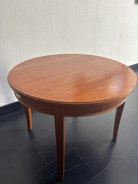 Vintage 1950s Hainke Germany Round Wooden Side Table 61 Cm | Vinterior