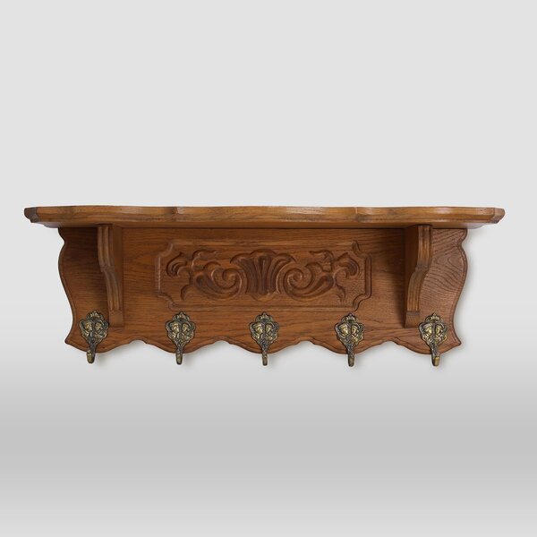 Mid Century Belgian Oak Wall Mounted Coat Rack In The Style Of Bruegel ...